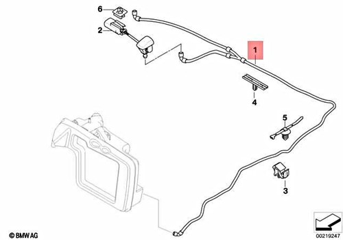 Genuine BMW E60 E60N E61 Windshield Washer Reservoir Hose OEM ...