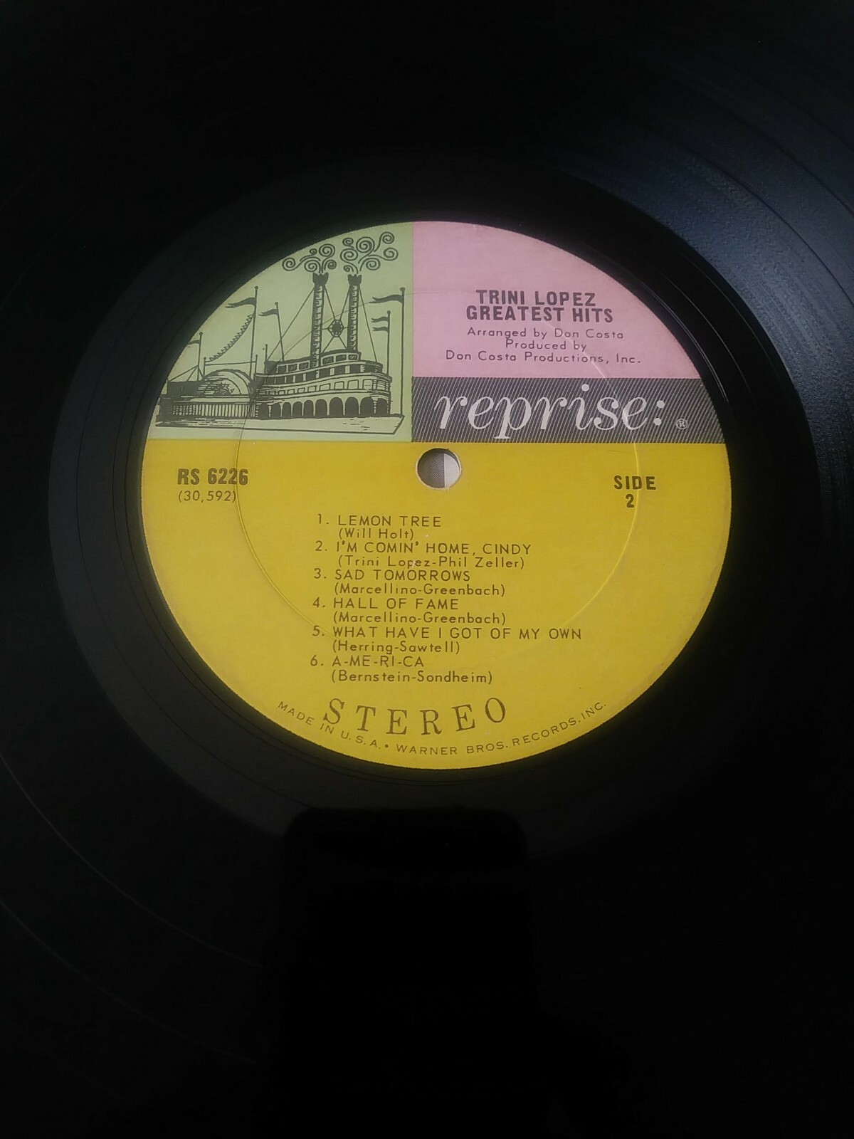 TRINI LOPEZ GREATEST HITS - REPRISE RECORDS VINTAGE LP (RS-6226) - (G ...