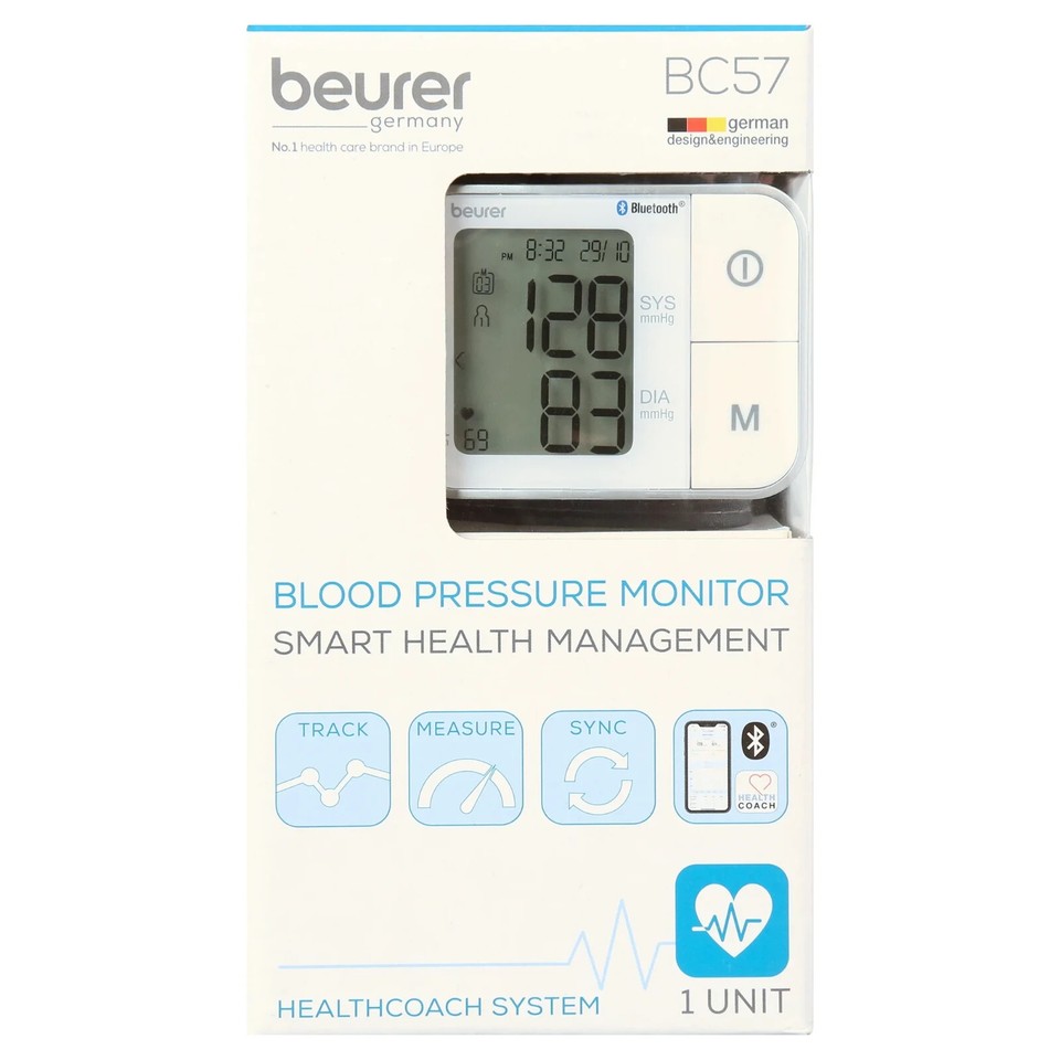 beurer germany BC57 Bluetooth Blood Pressure Monitor for Smart Health ...