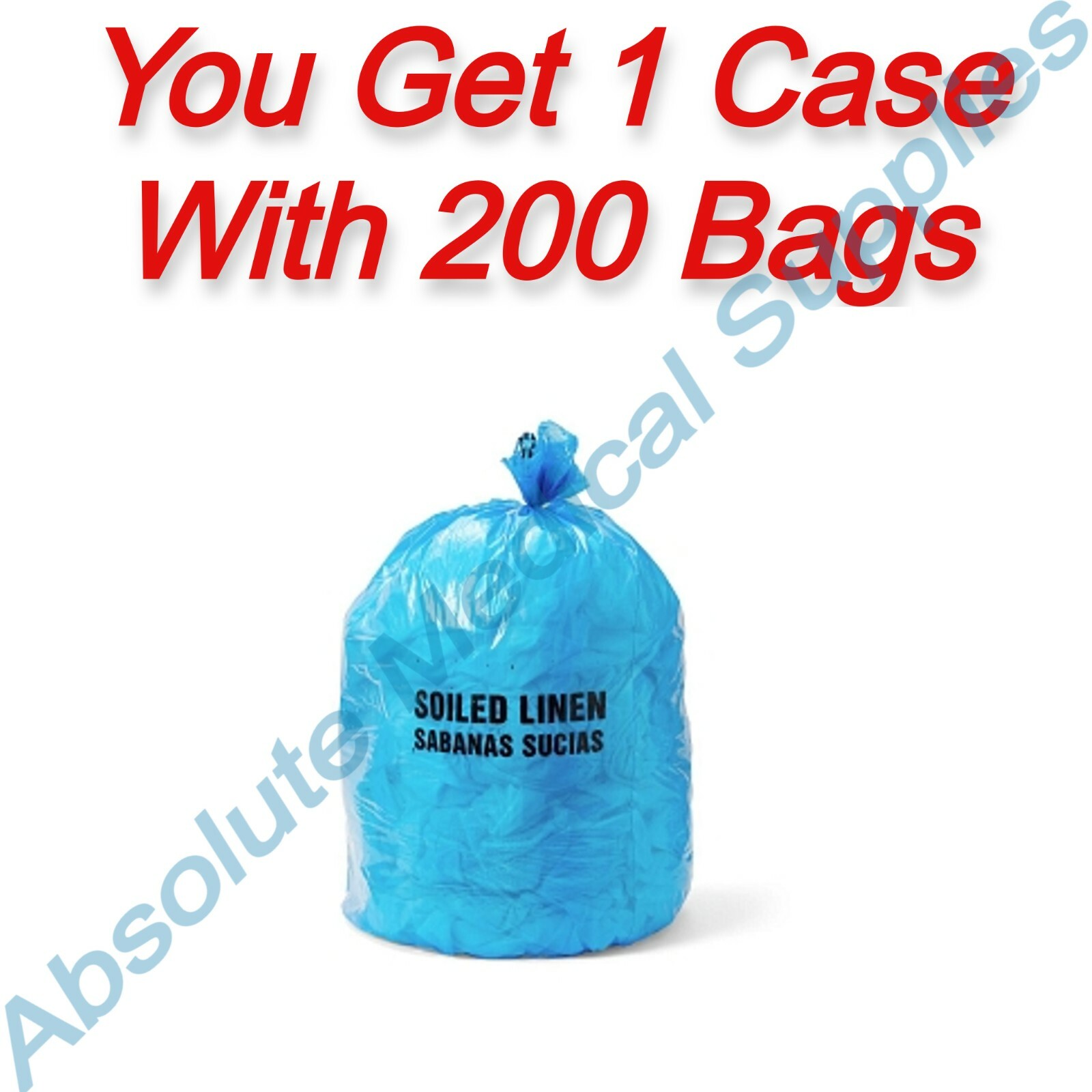 *200-Pack* Medline Blue Soiled Linen Bags 29" x 43" NON023143 | eBay