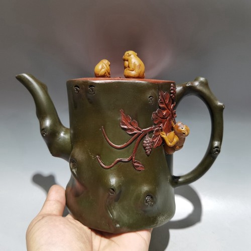 Chinese Yixing Zisha Clay Teapot Spirit Monkey Tree Stake Pot Jiang ...