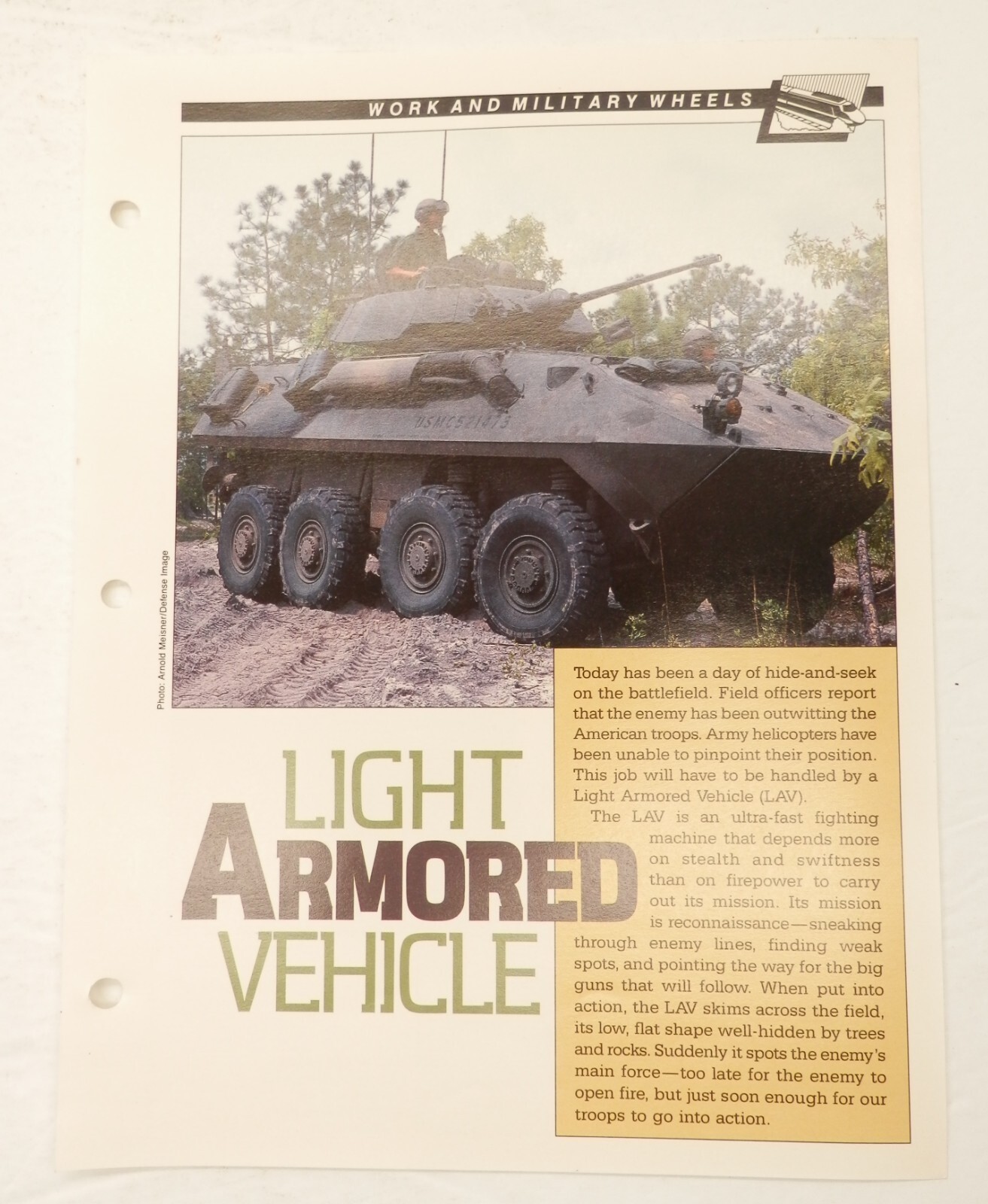 Light Armoured Vehicle (LAV II) Military Equipment Spec Sheet Fact Card ...