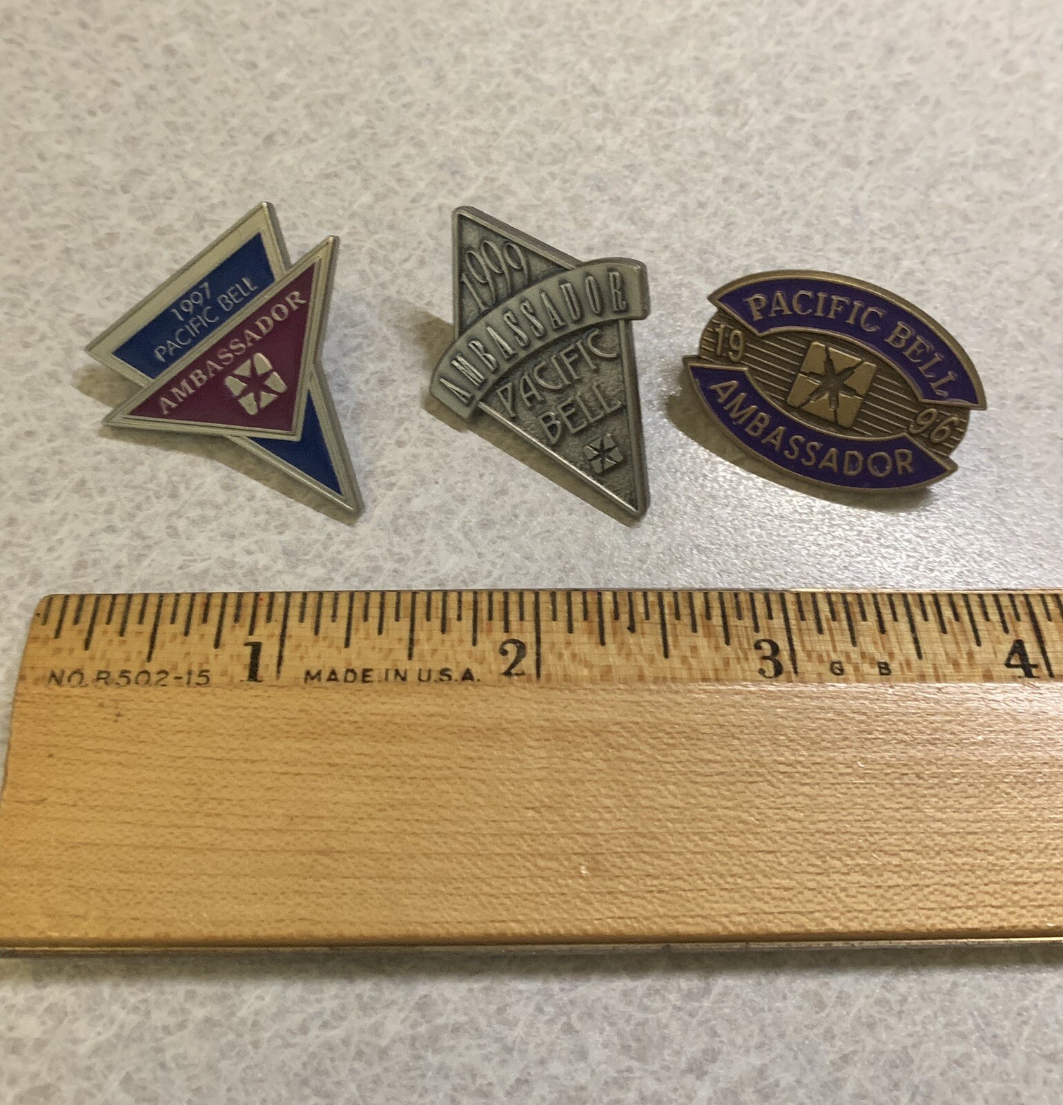 Lot Of 3 PACIFIC BELL AMBASSADOR Lapel Hat Pins ~ 1996 1997 1999 Pin | eBay