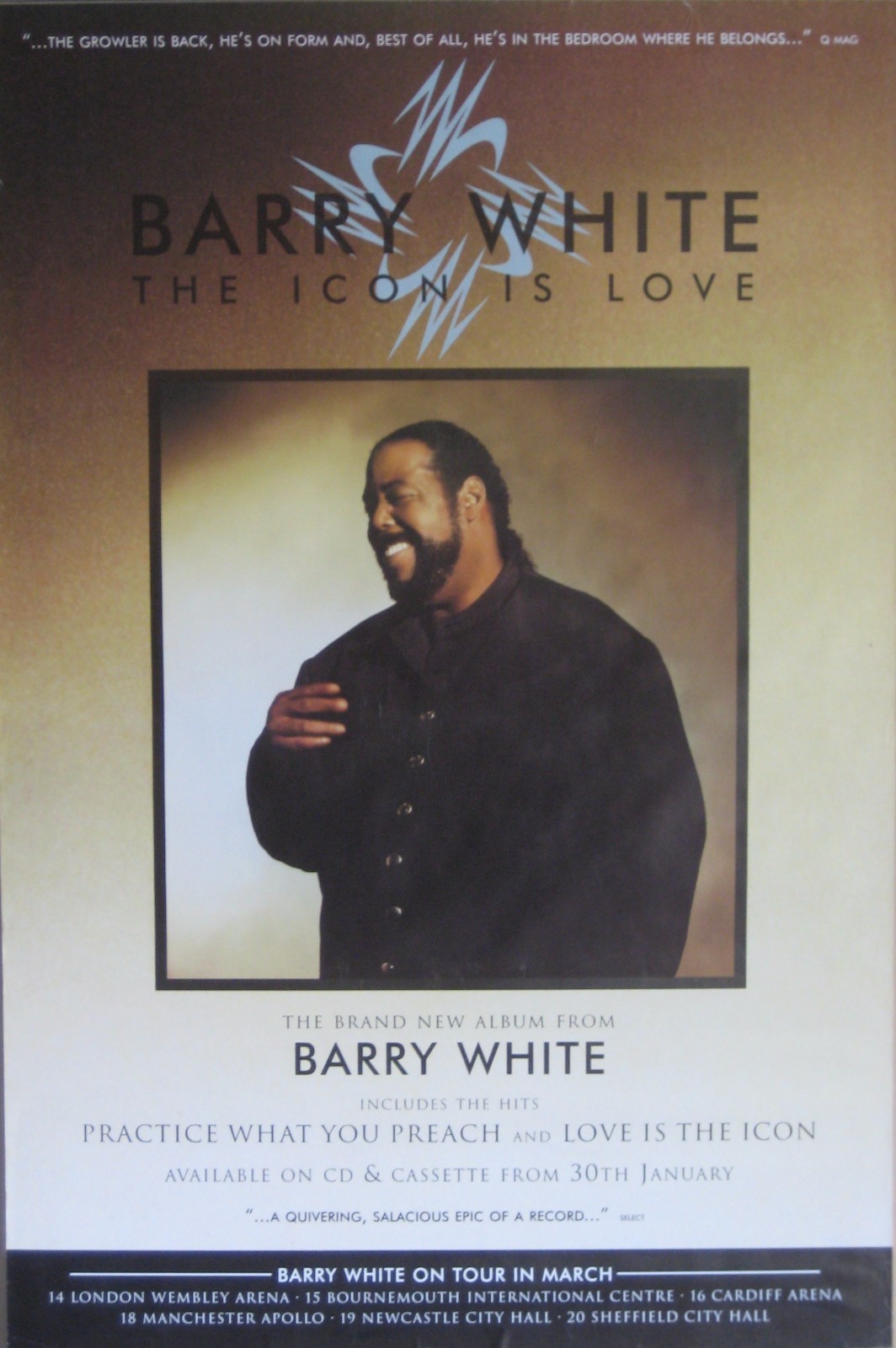 40x60" HUGE SUBWAY POSTER~Barry White 1994 The Icon Is Love Live Tour ...