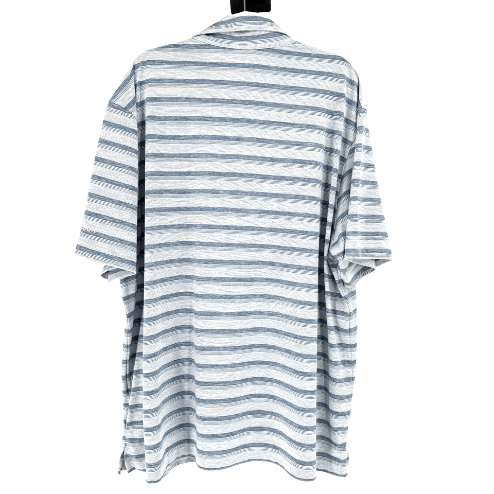 REEBOK Golf Polo Shirt Men's 2XL Blue Striped Stretch Activewear ...