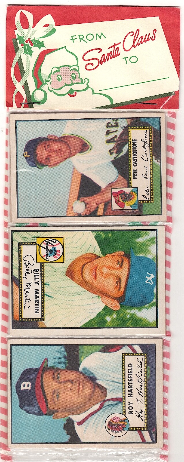 1952 TOPPS BASEBALL CHRISTMAS RACK PACK W/ BILLY MARTIN AND FRANK ...