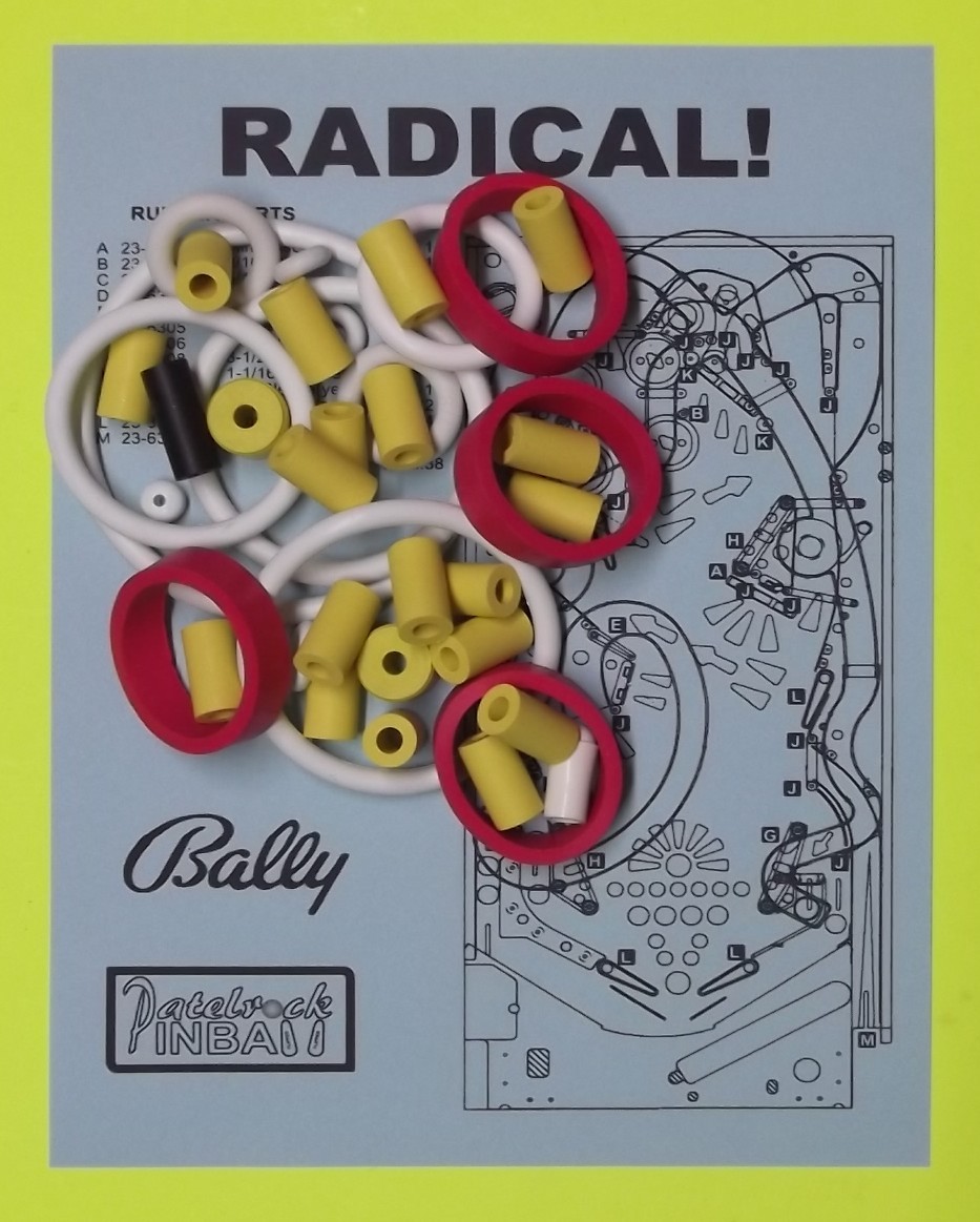 1990 Bally / Midway Radical! pinball rubber ring kit | eBay