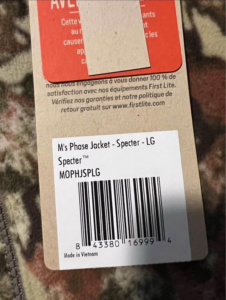 First Lite Phase Jacket Specter Large NEW w/tags | eBay