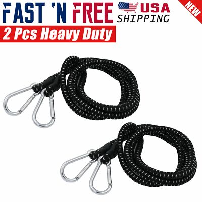 2 Pcs 70" inch Extra Long Heavy Duty Bungee Cord Black with Carabiner ...