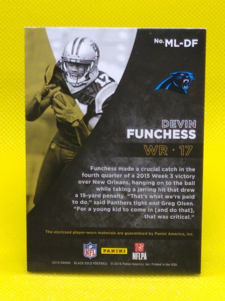 Devin Funchess 2015 Black Gold MOTHERLODE 3 PATCH Michigan Carolina ...