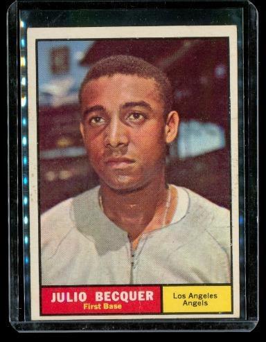 Vintage 1961 TOPPS Baseball Trading Card #329 JULIO BECQUER Los Angeles ...