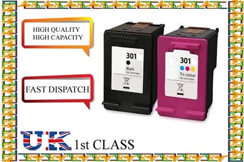 2 HP 301 Black And Colour Ink Cartridges For HP Deskjet 2540 printers ...