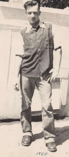 1950s Casual Handsome Greaser Man Standing Outdoor Vintage Portrait ...