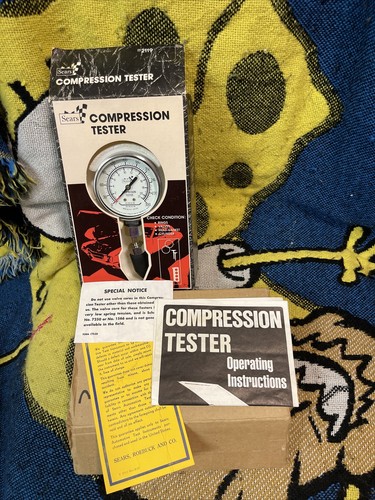 Vintage Sears Compression Tester Auto Testing Tool Gauge Works | eBay