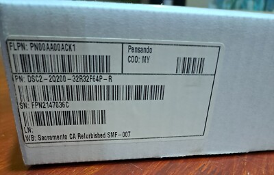 Data Processing Unit Pensando DPU DSC2-2Q200-32R32F64P-R Oracle 8207808 ...