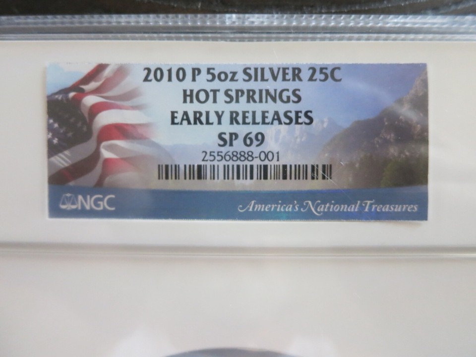 2010 P AMERICA THE BEAUTIFUL 5 OZ SILVER HOT SPRINGS NGC EARLY RELEASES ...