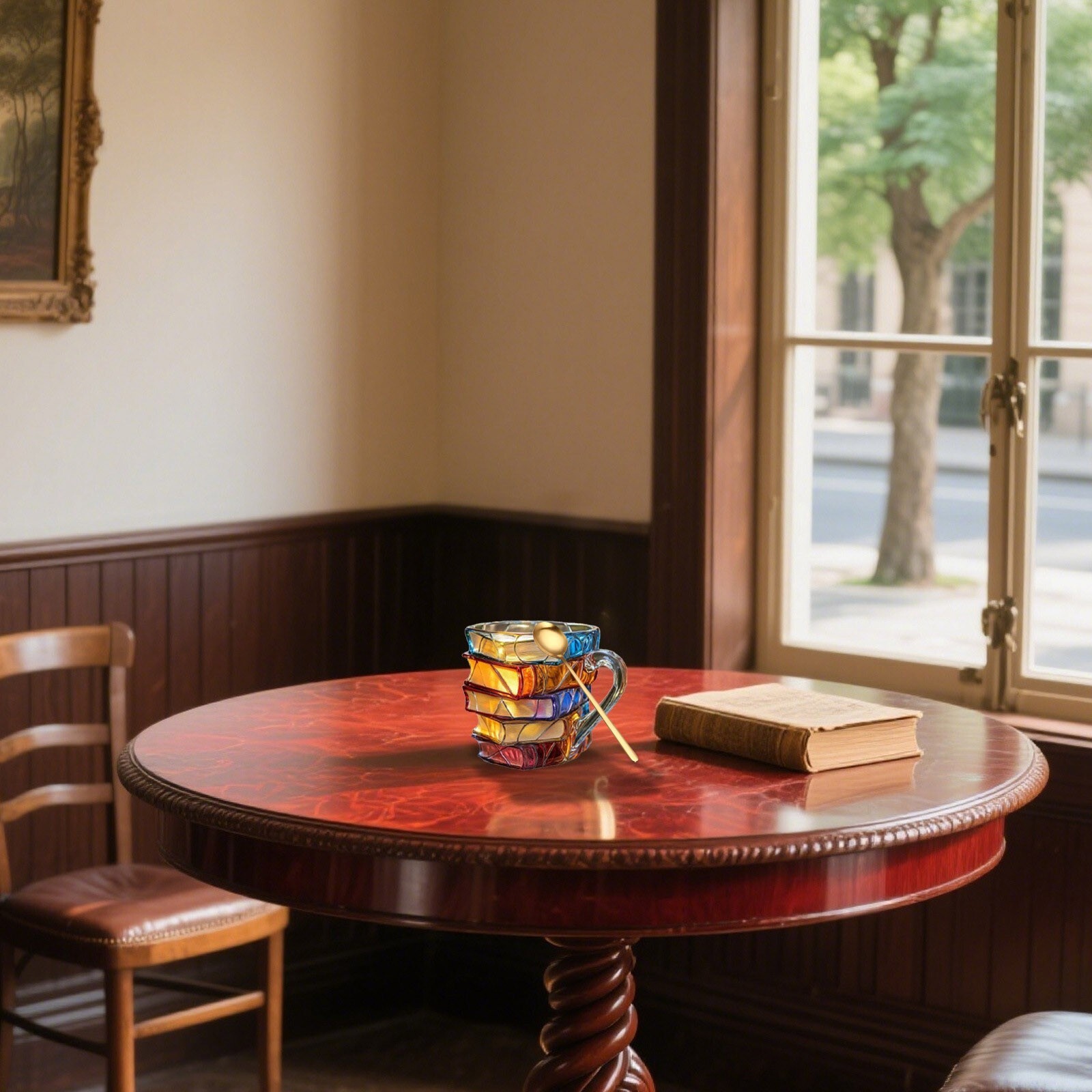 Painted Book Mug, 3D Painted Book Unique Books Stack Coffee Mug ...