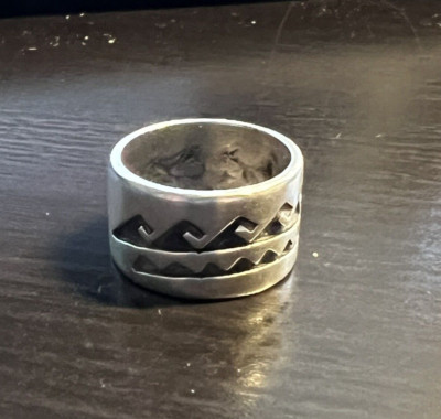 Vintage Hopi Artist Watson Honanie (late) Sterling Overlay Ring Sz 7.5 ...