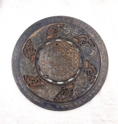 Antique 3 Piece Cast Iron Adams Dubuque Ia Round Floor Register Heat ...