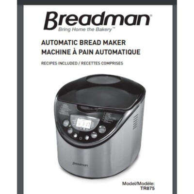 Breadman TR875 Bread Maker Machine Instruction Manual(Only!) 64 pages | eBay