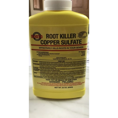 Rooto Crystal ROOT KILLER 32 oz Copper Sulphate Drain Sewer Destroy ...
