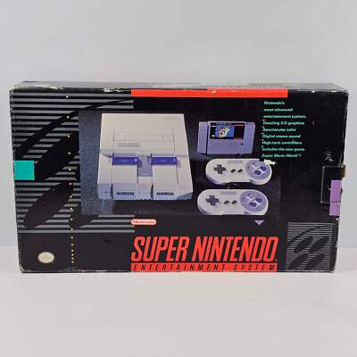 Super Nintendo Entertainment System SNES Game Console Gray SNS-001 CIB ...