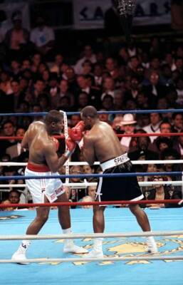 Riddick Bowe Lands A Punch Against Jesse Ferguson 1 Old Boxing Photo | eBay