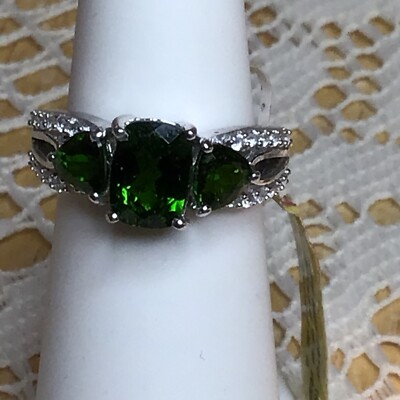 Russian Diopside & Zircon Ring (Sz5) TGW 2.64cts | eBay
