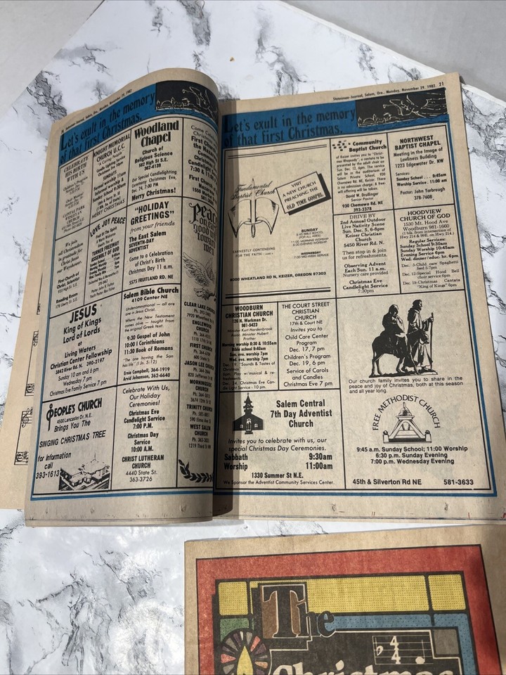 Vintage Newspaper Christmas Inserts Music Stories Pictures 1982/83 ...