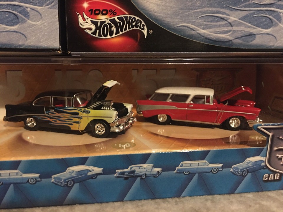 100% Hot Wheels Cool Classics Series Tri-Five Chevy Car Set W/ 2 50’s ...