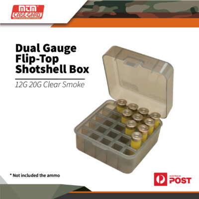 Mtm Dual Gauge Flip-top Shotshell Box 12g 20g Shotgun Case Clear Smoke ...