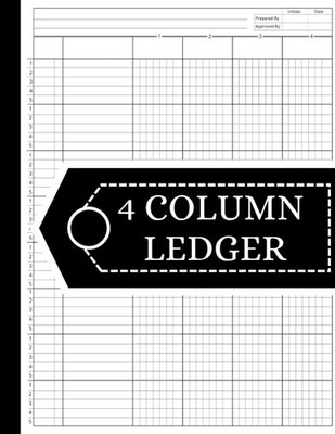 4 Column Ledger : 4 Column Ledger Book for Bookkeeping, Accounting ...