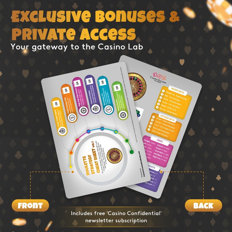 Casino Roulette Strategy Cheat Sheet - QR Code Access Multiple Pro ...