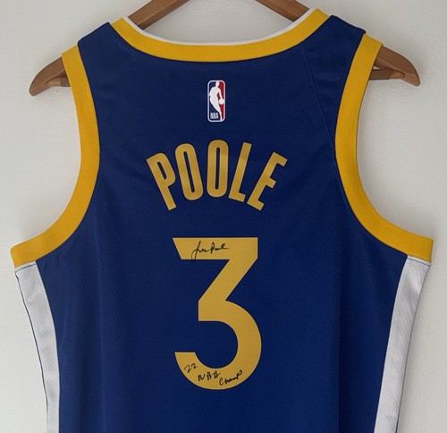 Jordan Poole “'22 NBA Champs" Warriors Signed Nike Autographed Jersey ...