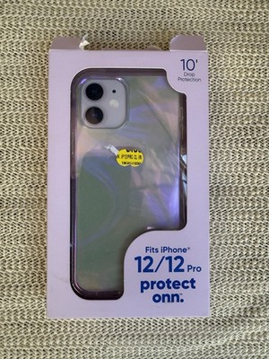 ONN Clear Iridescent Phone Case for iPhone 12/12 Pro – 10ft Drop ...