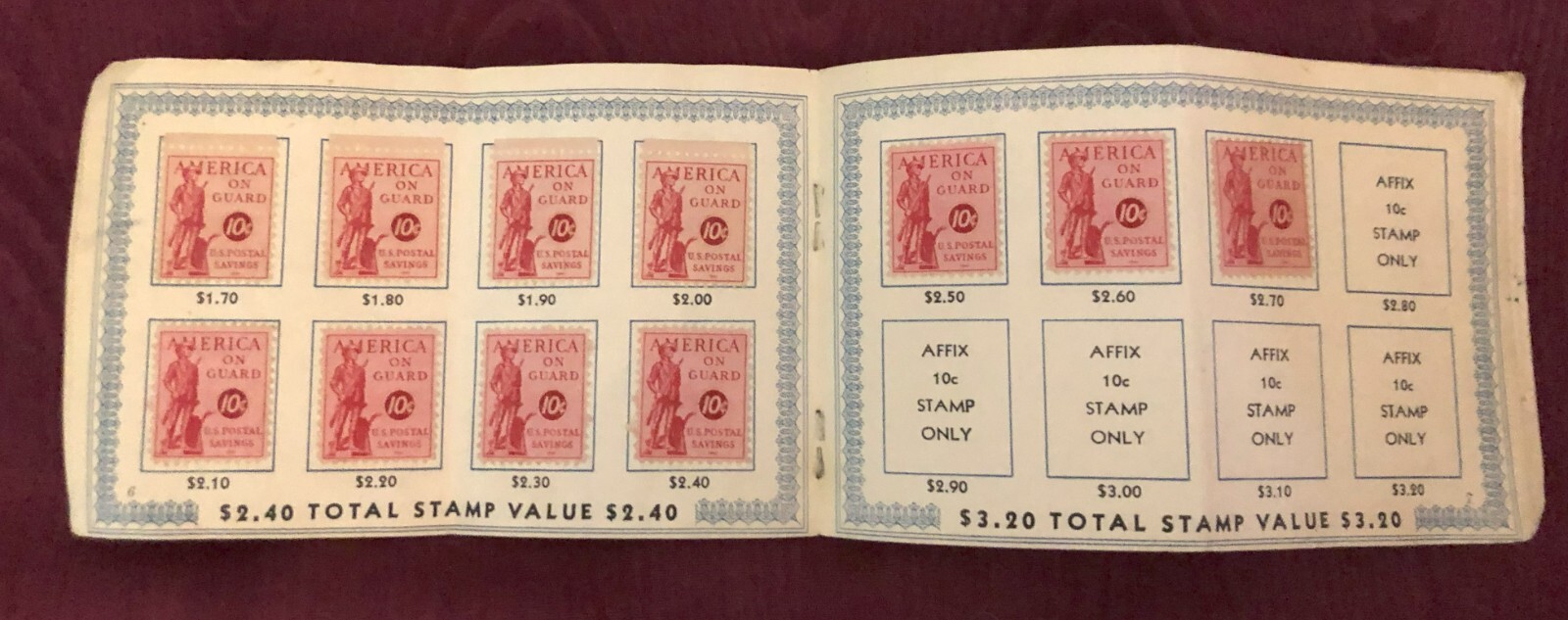 10 Cent Stamps in a Postal Savings Plan Booklet, for the Purchase of US ...