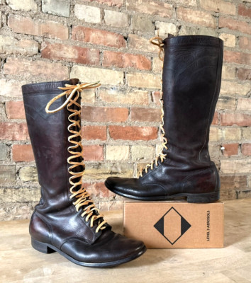 VTG Men's Brown Tall 19 Eyelet Leather Highliner Lineman Logger Boots ...