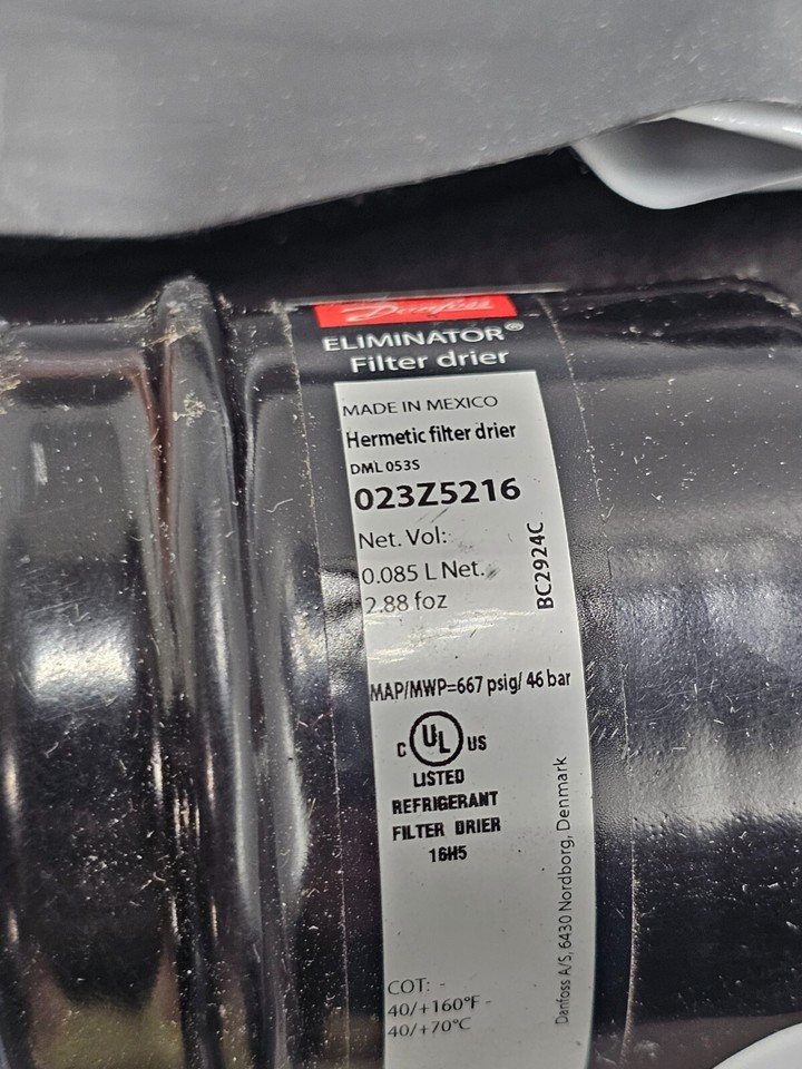 Danfoss 023Z5216 Eliminator Filter Drier Hermetic 16H5 Refrigerant ...