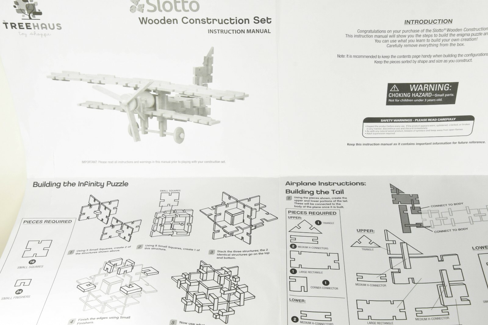 Biplane Airplane Slotto Wooden Construction Set TreeHaus Toy Shoppe ...
