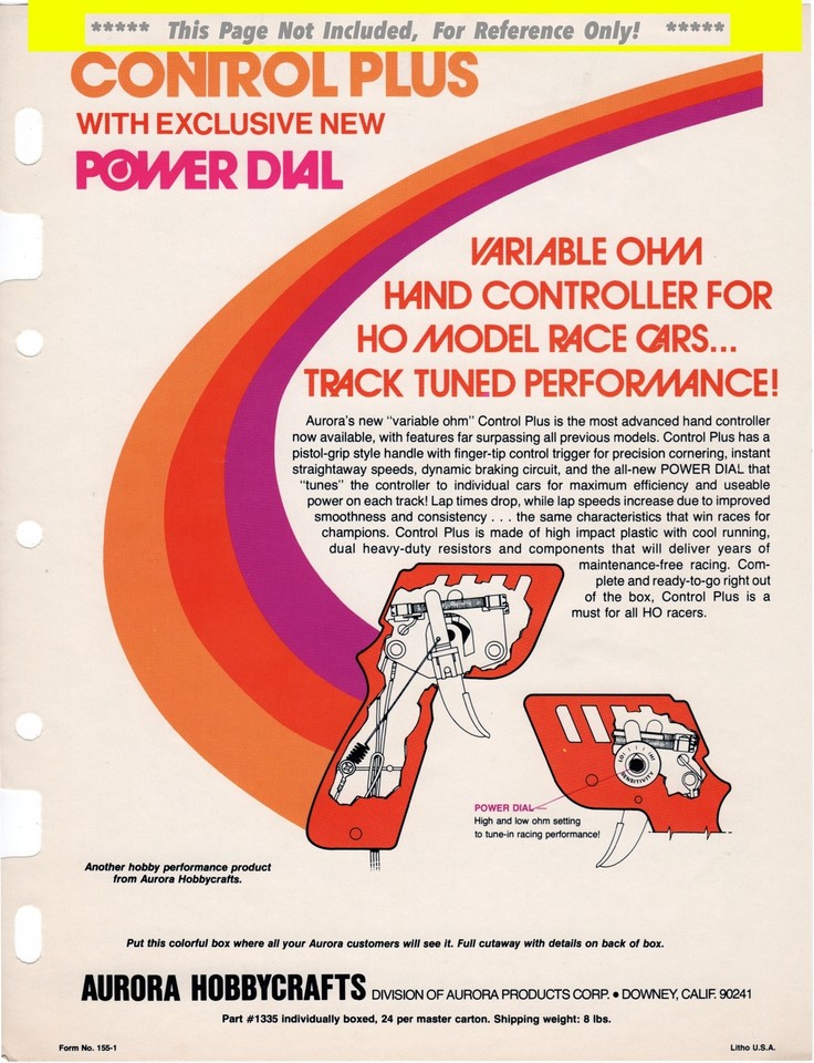 4pc 1974 Aurora Control Plus AFX HO Slot Car High Quality Speed ...