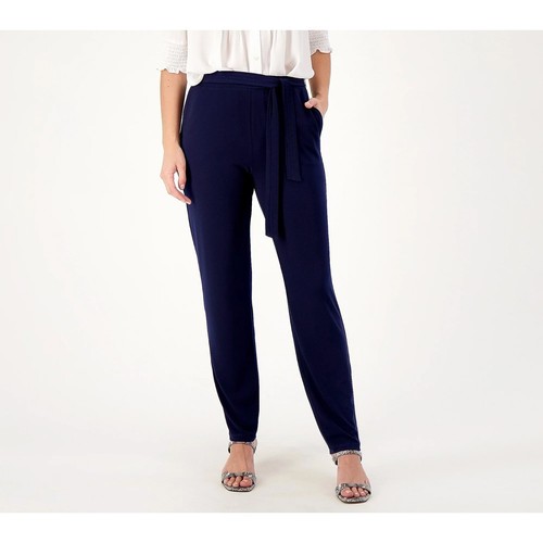 Susan Graver Liquid Knit Reg Slim Leg Pants with Removable Belt Size 4X ...