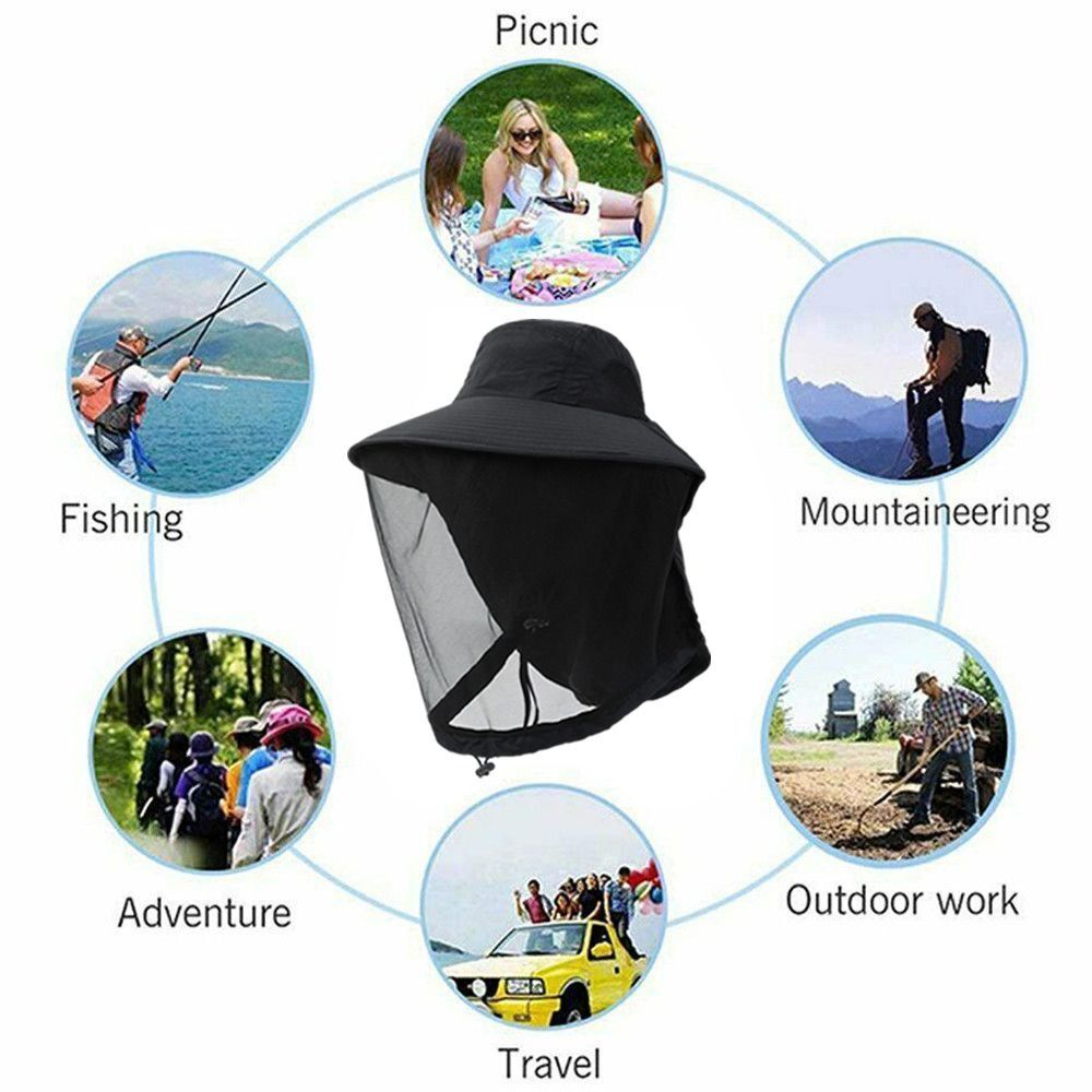 Protection Jungle Farm Mosquito Hat Fishing Sun Cap Bucket Hat Insect ...