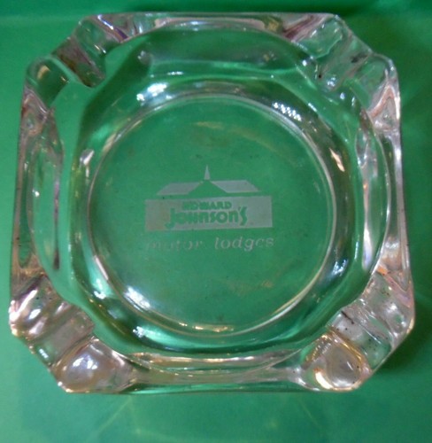 Vintage Clear Glass Square Howard Johnson's Ashtray with Cut-Away ...