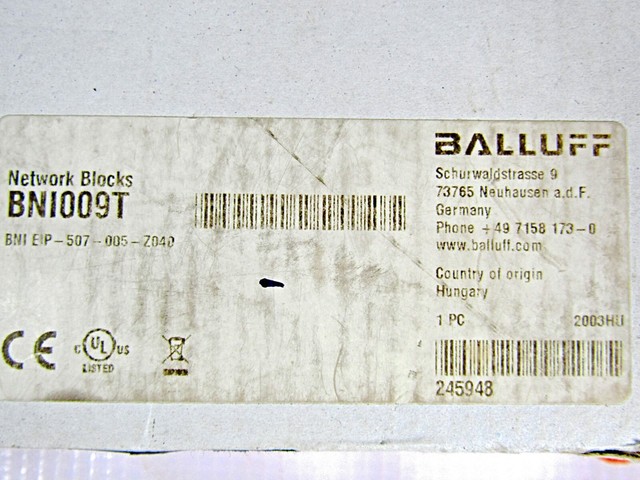 Balluff BNI009T Ethernet/IP Network Block BNI EIP-507-005-Z040 for sale ...