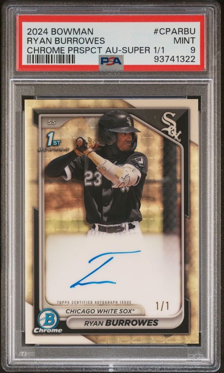 2024 Bowman Ryan Burrowes 1st Chrome Auto Superfractor 1/1 PSA 9 Mint ...