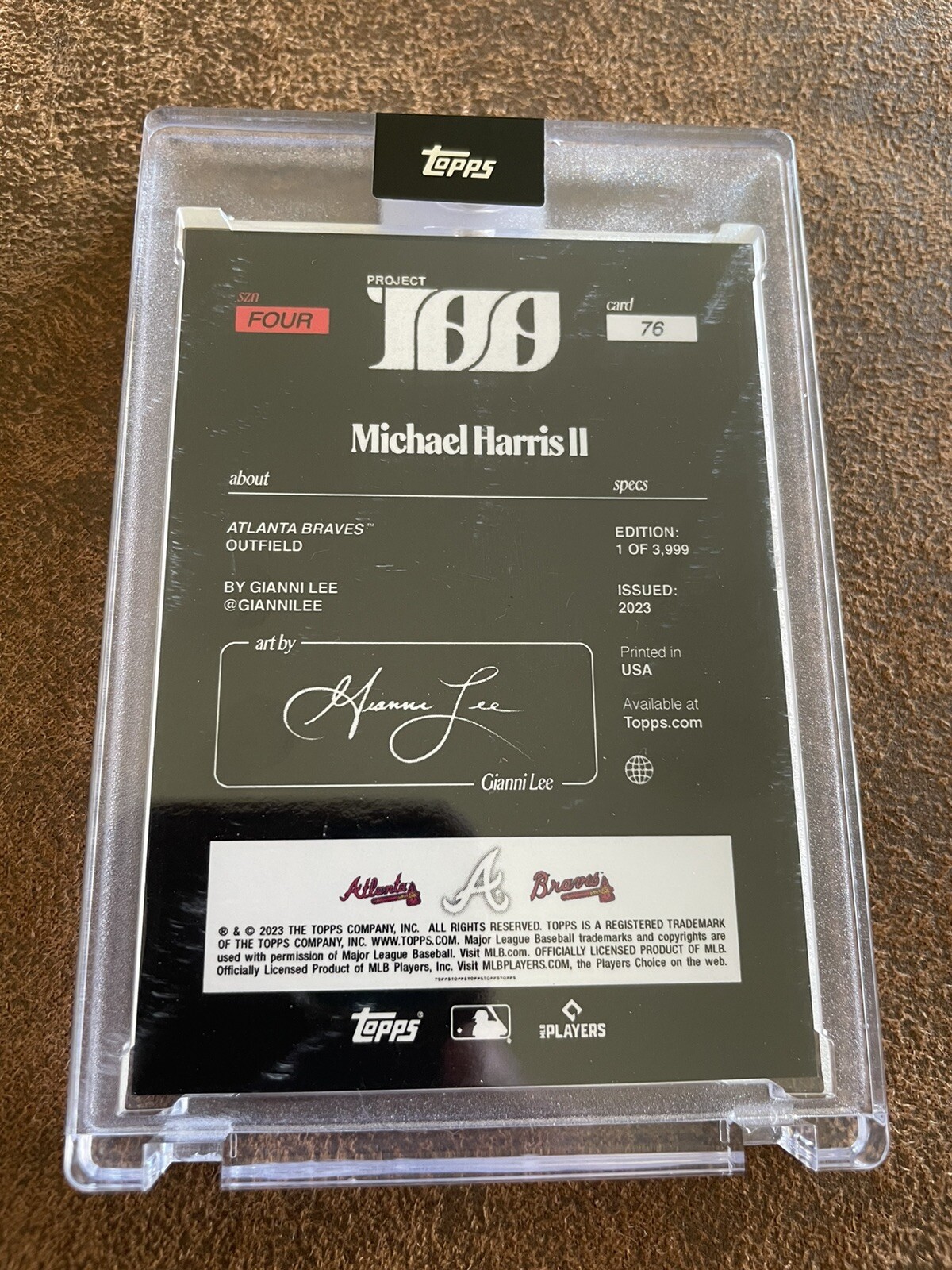 Topps Project100 Card 76 - Michael Harris II by Gianni Lee RC Braves ...