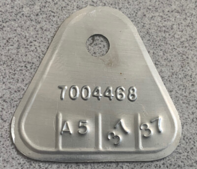 1953-58 CHEVROLET 235" TRUCKS ROCHESTER MODEL B 7004468 CARB TAG - DATE ...