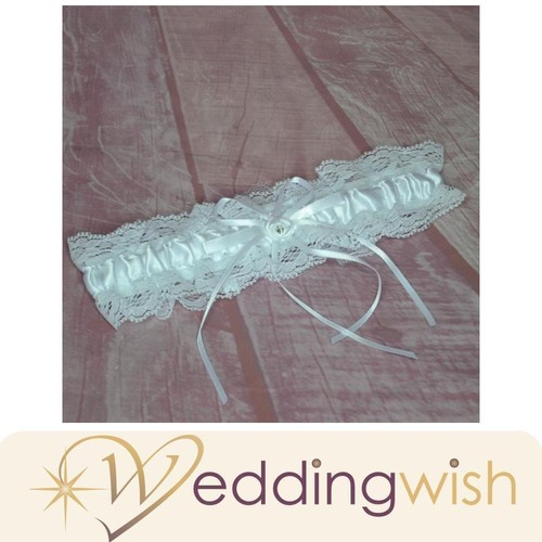 White Satin Lace Garter, Wedding Bridal Garter | eBay