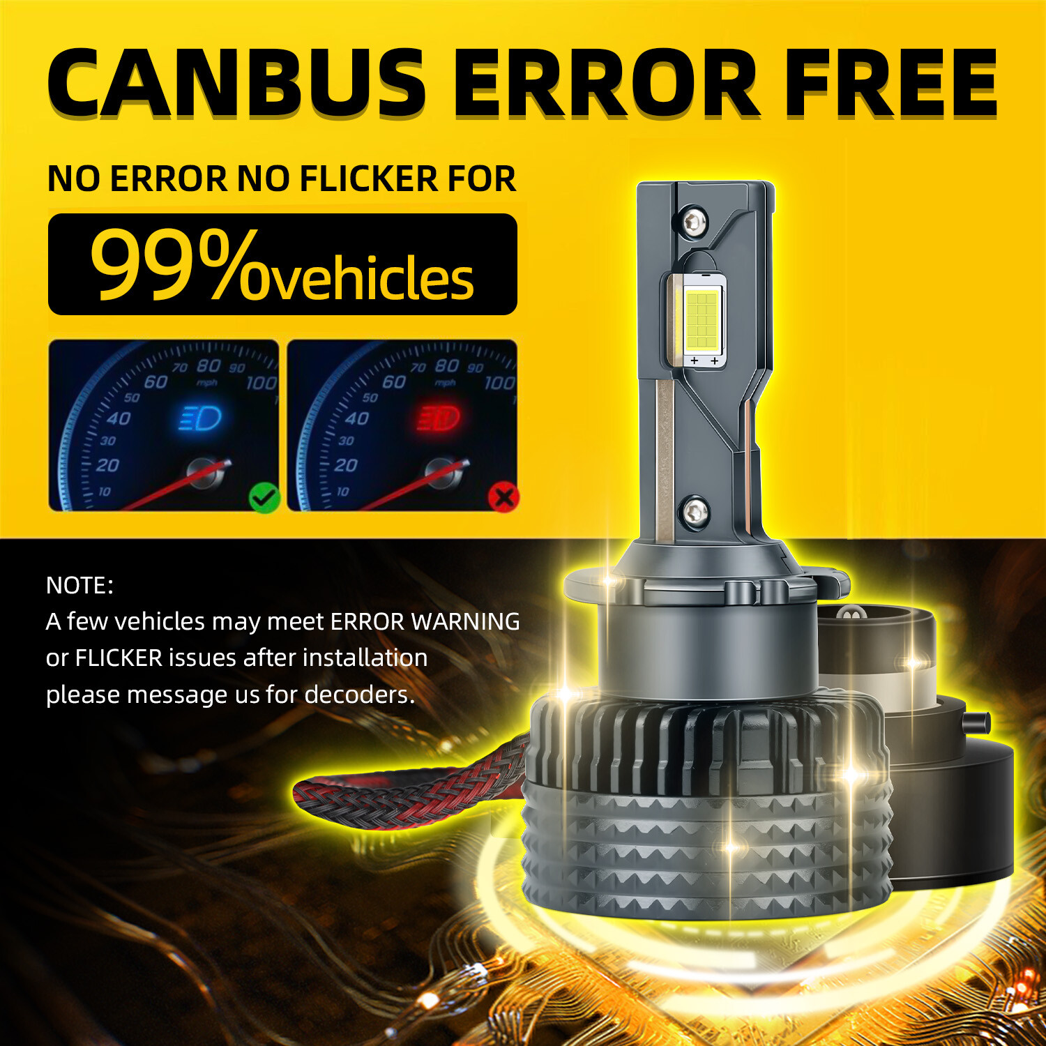 2X OEM D2S D2R LED Headlight Bulbs Kit CANBUS For BMW Volkswagen Benz ...