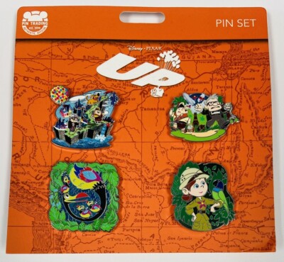 Disney Pixar Up Carl Ellie Kevin Russell Dug Disney Parks 4 Pin Booster ...